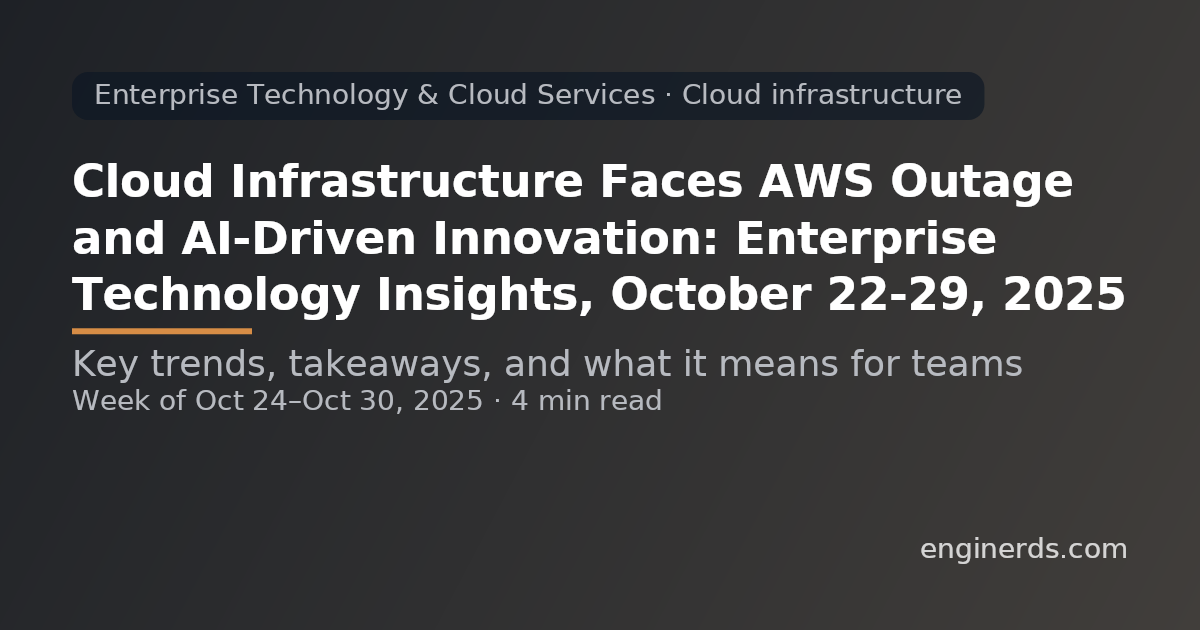Cloud Infrastructure Faces AWS Outage and AI-Driven Innovation ...